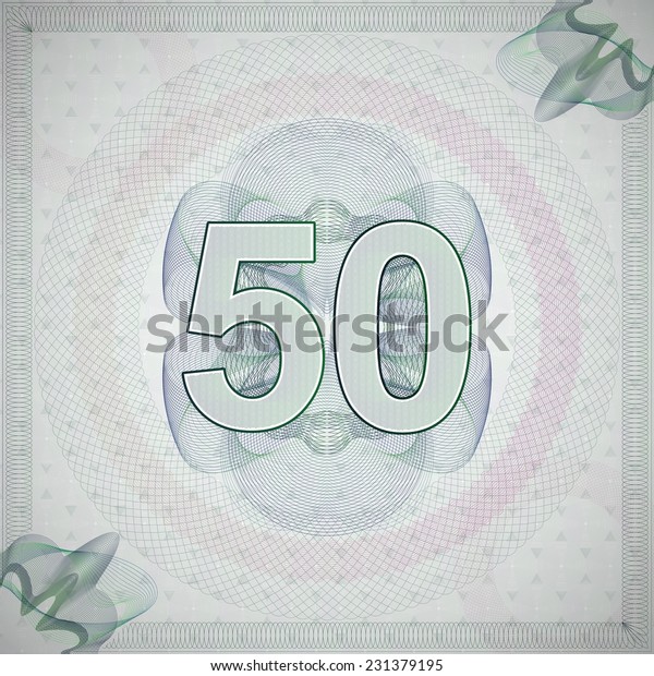 Vector Illustration Number 50 Fifty Guilloche Stock Vector (Royalty ...