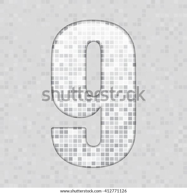 Vector Illustration Number 9 Made Square Stock Vector (Royalty Free ...