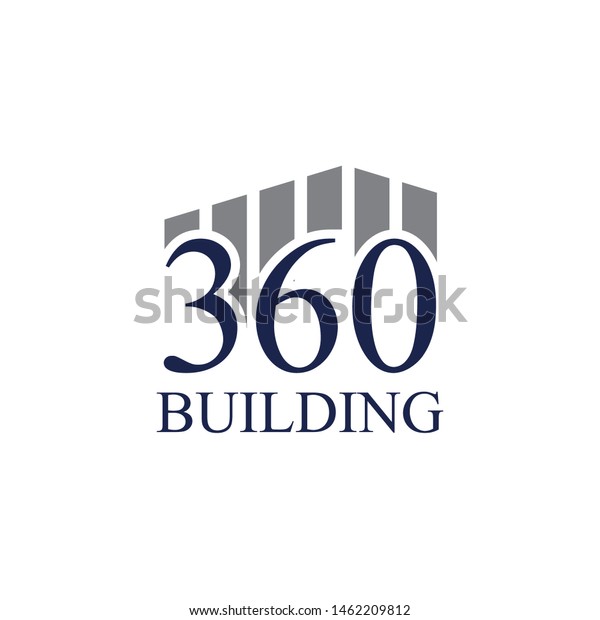 Vector Illustration Number Building Icon Logo Stock Vector (Royalty ...