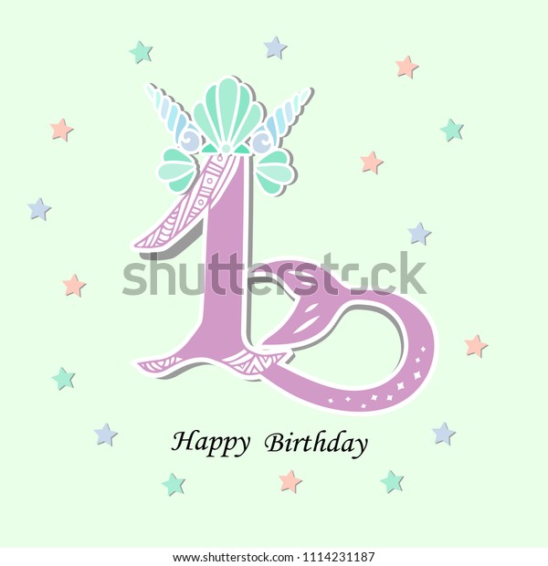 Vector Illustration Number One Mermaid Tail Stock Vector (Royalty Free ...