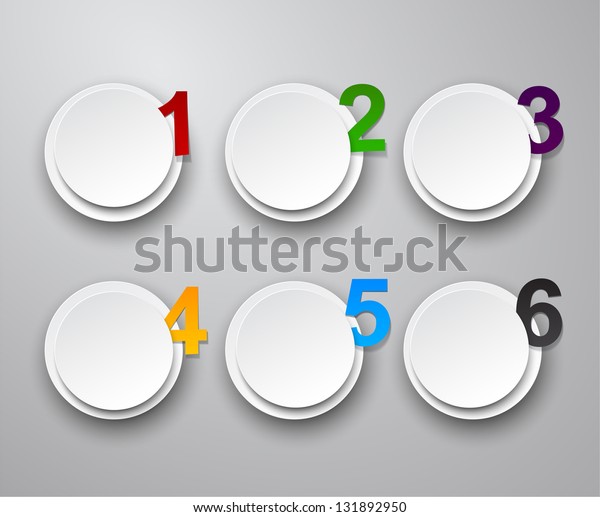 Vector Illustration Numbered Paper Stickers Infographics Stock Vector ...