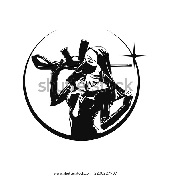 Vector Illustration Nun Gun Stock Vector (Royalty Free) 2200227937 ...
