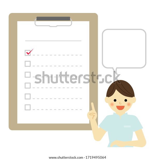 Vector Illustration Nurse Checklist Stock Vector (Royalty Free ...