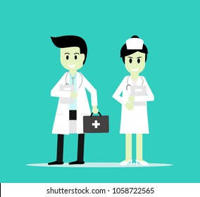 Boy Girl Doctor Cartoon Style Set Stock Vector (Royalty Free ...