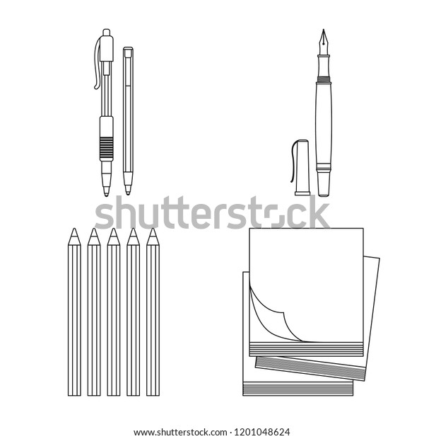 Vector Illustration Office Supply Icon Collection Stock Vector (Royalty ...