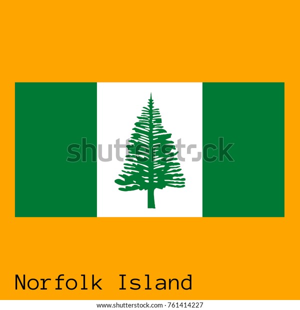 Vector Illustration Official National Flag Norfolk Stock Vector ...