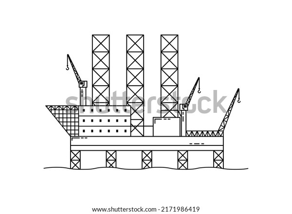 Vector Illustration Offshore Gas Platform Supply: เวกเตอร์สต็อก (ปลอด ...