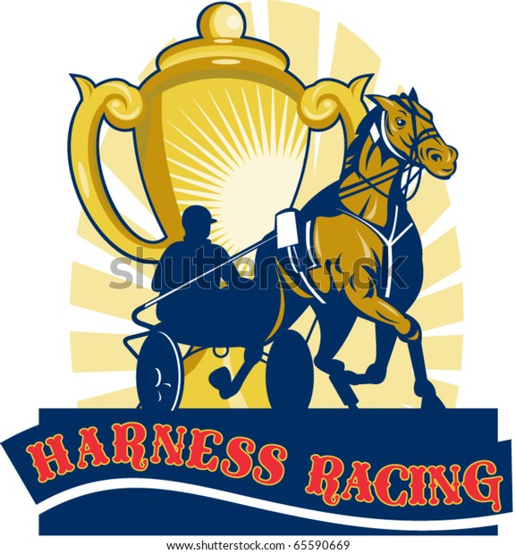 Vector Illustration On Sulkiesharness Cart Horse Stock Vector (Royalty ...