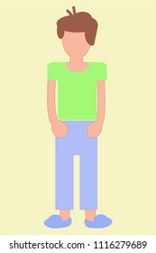 Vector Illustration One Boy Man Without Stock Vector (Royalty Free ...