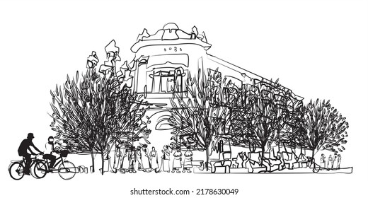 783 Street corner sketch Images, Stock Photos & Vectors | Shutterstock
