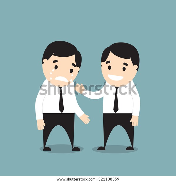 Vector Illustration One Person Comforting Another Stock Vector (Royalty ...