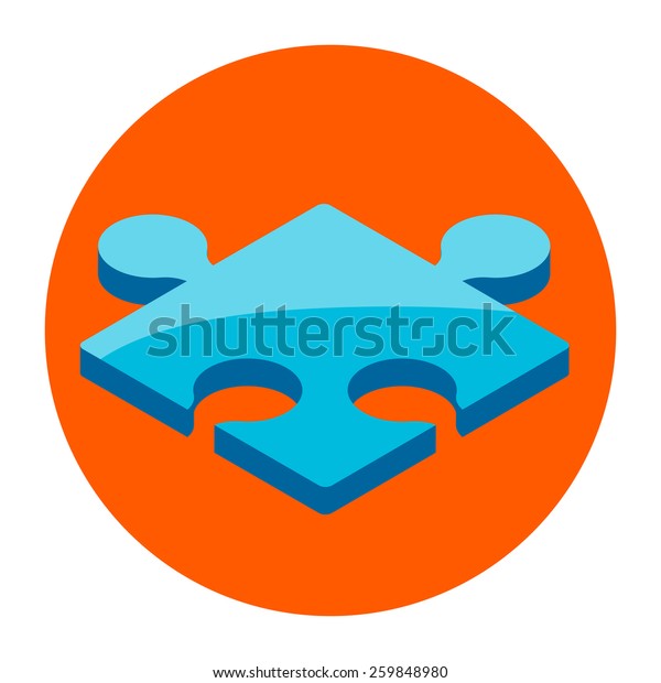 Vector Illustration One Puzzle Piece Isometric Stock Vector (Royalty ...
