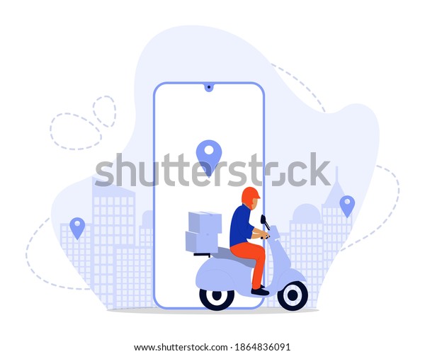 Vector Illustration Online Delivery Service Concept Stock Vector ...