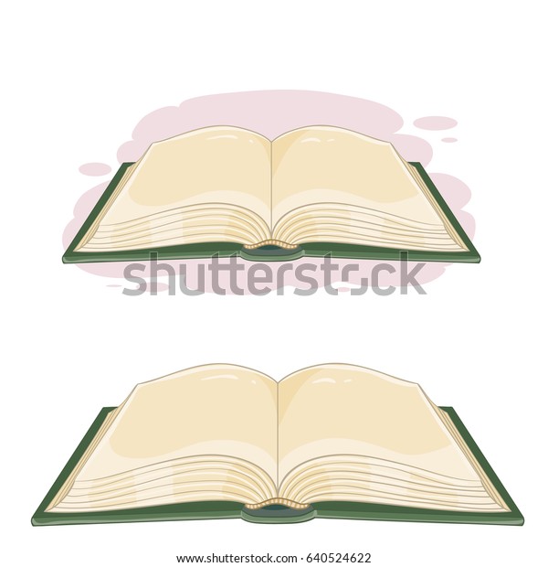 Vector Illustration Open Book Cartoon Style Stock Vector (Royalty Free ...