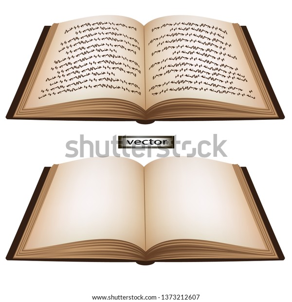 Vector Illustration Open Book Text Unreal Stock Vector (Royalty Free ...