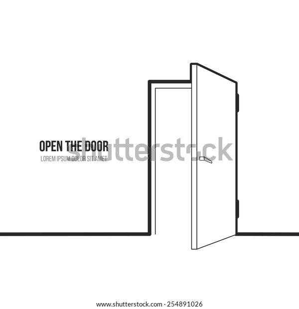 Vector Illustration Open Door Symbol Freedom Stock Vector (Royalty Free ...