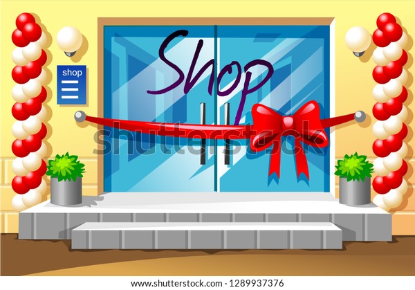 Vector Illustration Opening Ceremony Shop Stock Vector (Royalty Free ...