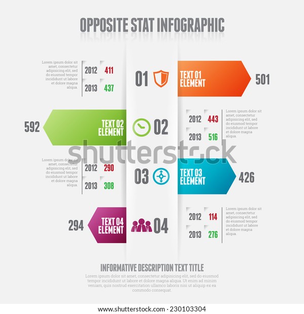 Vector Illustration Opposite Stat Infographic Design Stock Vector ...