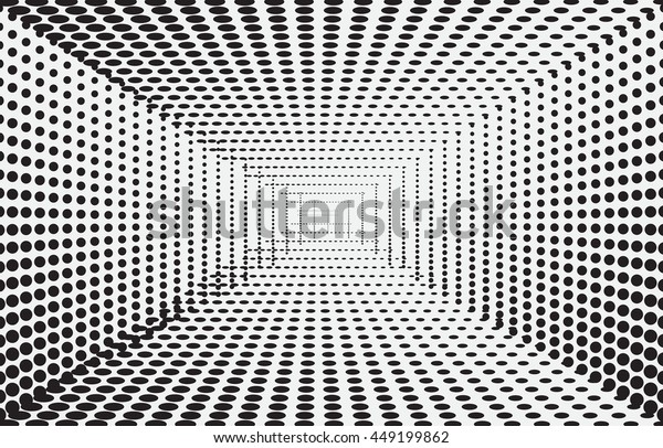 Vector Illustration Optical Illusion Halftone Dots 스톡 벡터(로열티 프리 ...