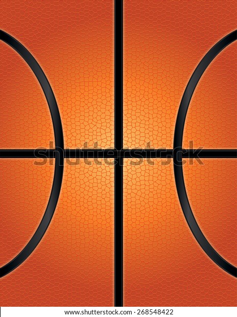 Vector Illustration Orange Basketball Textured Background Stock Vector ...