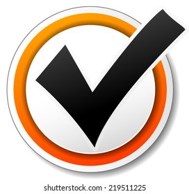 Vector Illustration Orange Black Check Mark Stock Vector (Royalty Free ...