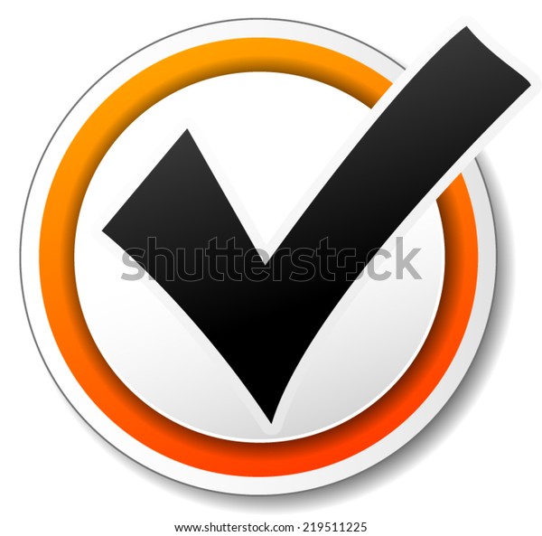 Vector Illustration Orange Black Check Mark Stock Vector (Royalty Free ...