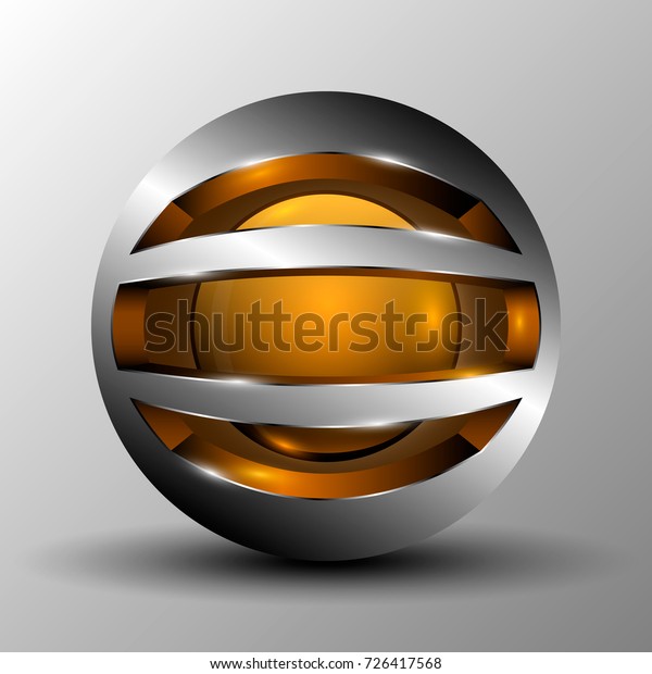 Vector Illustration Orange Colorful Orb Emblem Stock Vector (Royalty ...