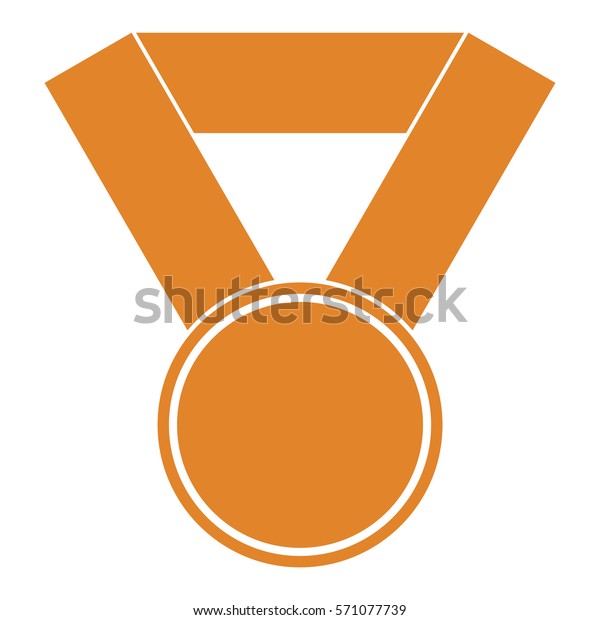 Vector Illustration Orange Medal Icon Stock Vector (Royalty Free) 571077739