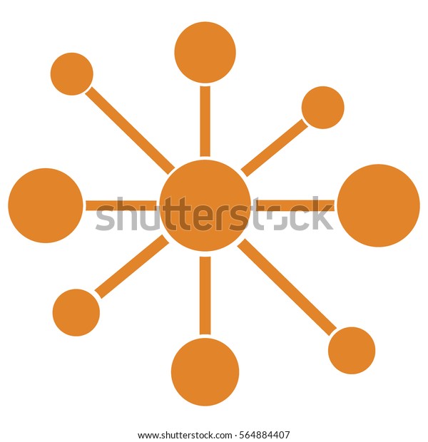 Vector Illustration Orange Molecule Icon Stock Vector (Royalty Free ...