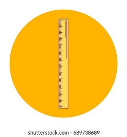 Vector Illustration Orange Round Icon Ruler Stock Vector (Royalty Free ...