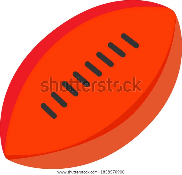 Vector Illustration Orange Rugby Ball Stock Vector (Royalty Free ...
