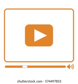 Vector Illustration Orange Video Player Icon Stock Vector (Royalty Free ...