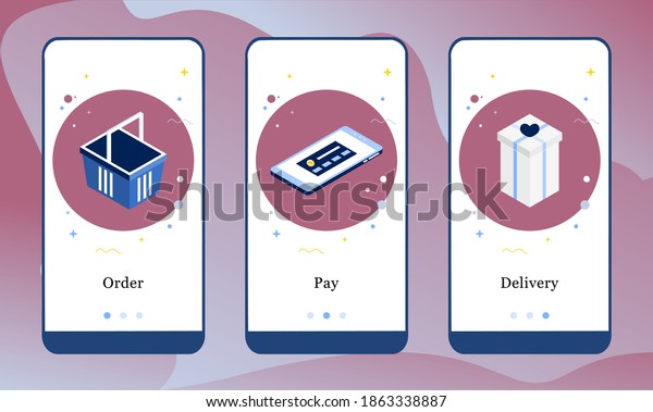 Vector Illustration Order Pay Delivery On Stock Vector (Royalty Free ...