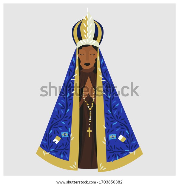 Vector Illustration Our Lady Nossa Senhora Stock Vector (Royalty Free ...