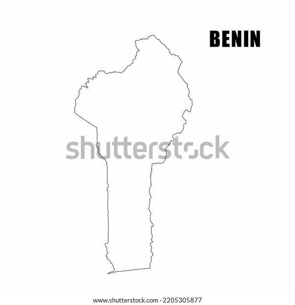 Vector Illustration Outline Map Benin Highdetail Stock Vector (Royalty ...