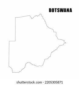 Vector Illustration Outline Map Botswana Highdetail Stock Vector ...