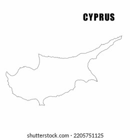 Vector Illustration Outline Map Cyprus Highdetail Stock Vector (Royalty ...