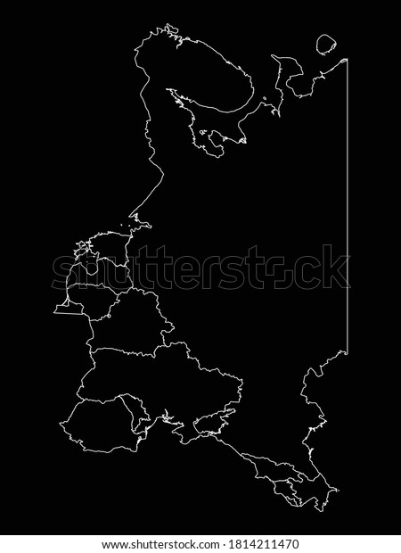 Vector Illustration Outline Map East Europe: เวกเตอร์สต็อก (ปลอดค่า ...