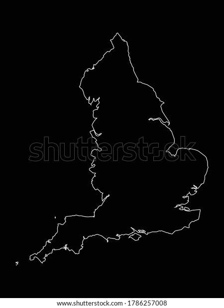 Vector Illustration Outline Map England On Stock Vector (Royalty Free ...