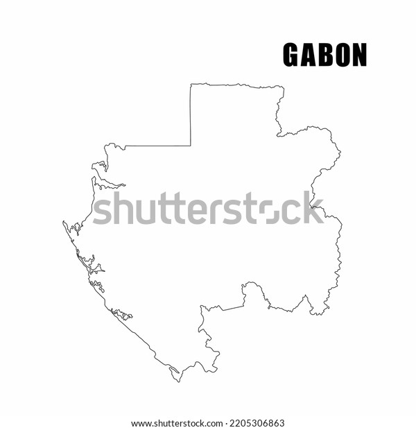 Vector Illustration Outline Map Gabon Highdetail Stock Vector (Royalty ...