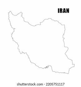 Vector Illustration Outline Map Iran Highdetail Stock Vector (Royalty ...