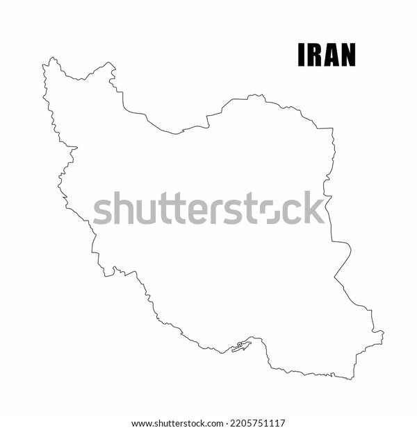 Vector Illustration Outline Map Iran Highdetail Stock Vector (Royalty ...