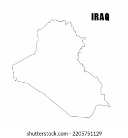 Vector Illustration Outline Map Iraq Highdetail Stock Vector (Royalty ...
