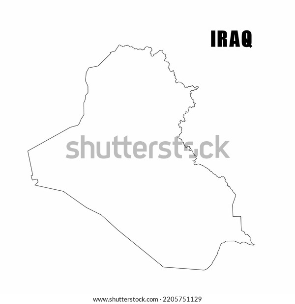 Vector Illustration Outline Map Iraq Highdetail Stock Vector (Royalty ...