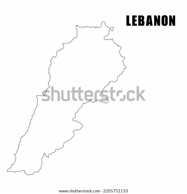 Vector Illustration Outline Map Lebanon Highdetail Stock Vector ...