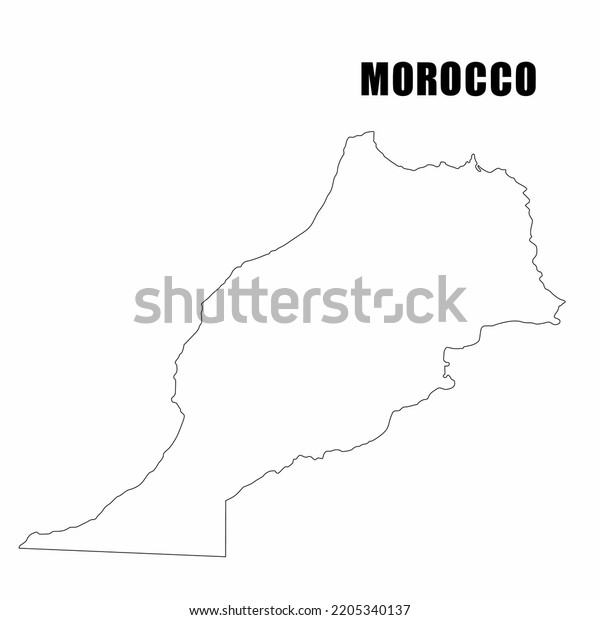 Vector Illustration Outline Map Morocco Highdetail Stock Vector ...