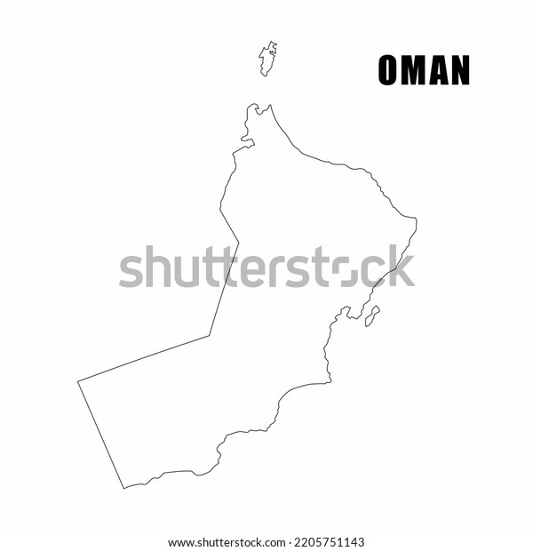 Vector Illustration Outline Map Oman Highdetail Stock Vector (Royalty ...