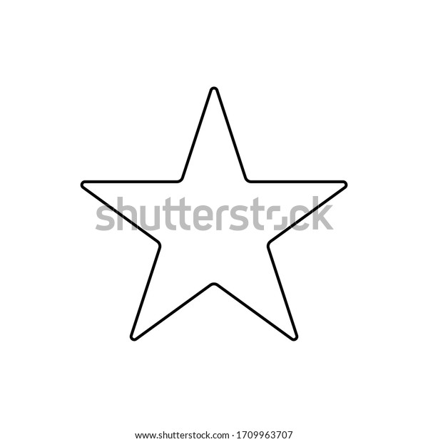 Vector Illustration Outline Star On White Stock Vector (Royalty Free ...
