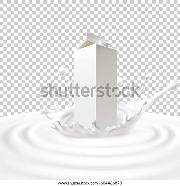 Vector illustration of a packing of tetra pack with milk standing in ...