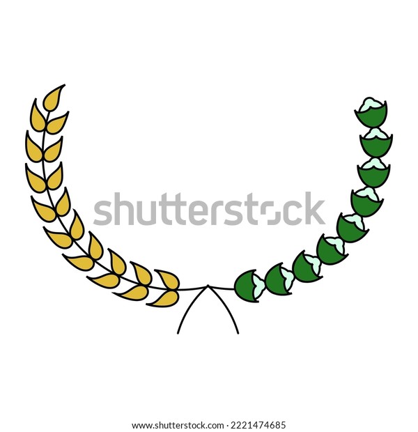 Vector Illustration Padi Dan Kapas Translated Stock Vector (Royalty ...